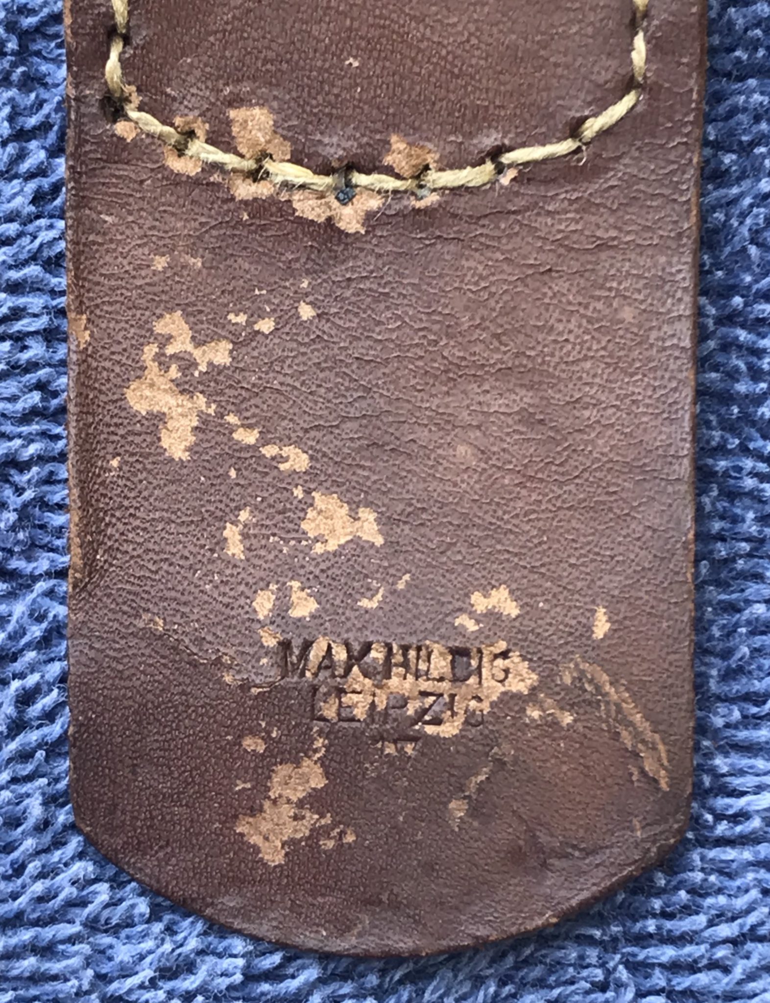 Saxony WW1 Buckle With Leather Tab - Old Militaria